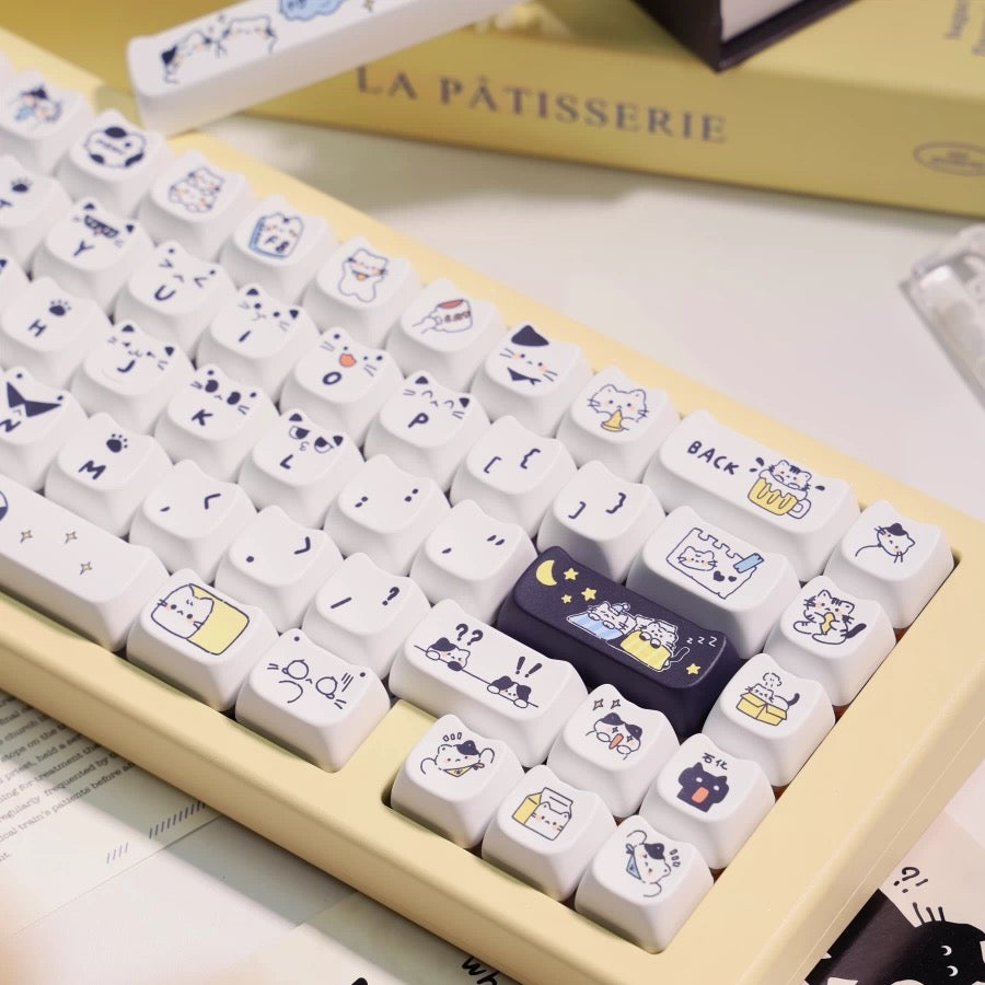 [SoulCat] Black and White Cats Keycaps – Neo Macro